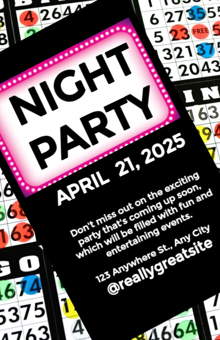 Plantilla de Night Party Event Invitation Tabloid POSTER | PosterMyWall
