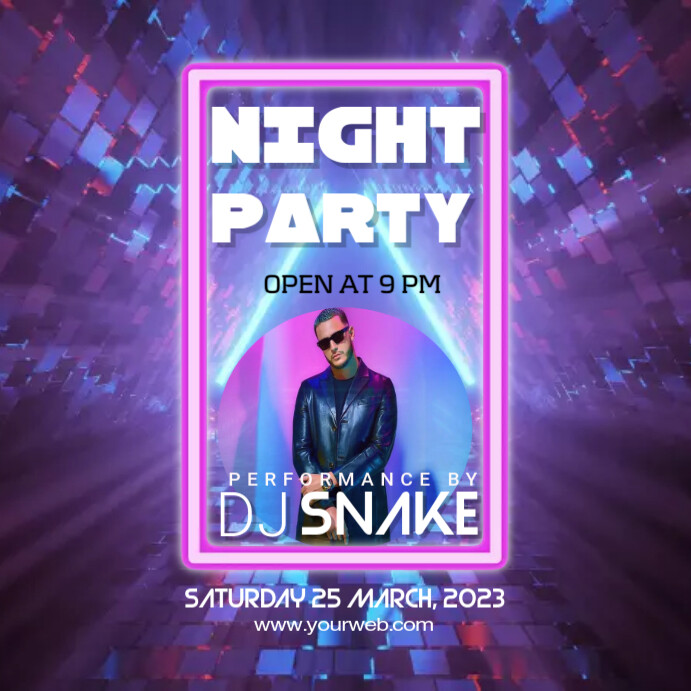 NIGHT PARTY EVENT POSTER Template | PosterMyWall