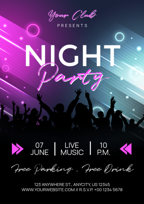 Copy of Night Party Event Poster Template | PosterMyWall