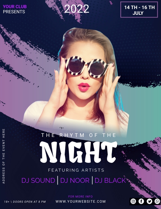 NIGHT PARTY FLAYER TEMPLATE | PosterMyWall