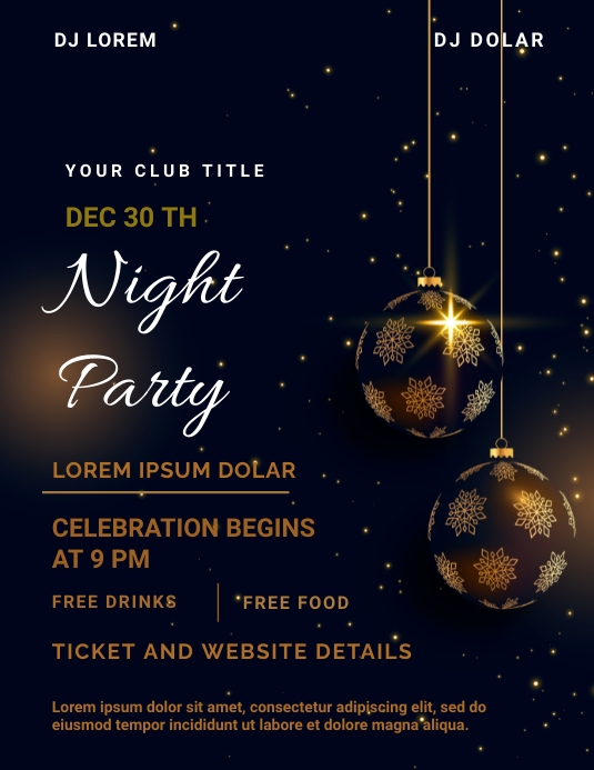 NIGHT PARTY FLAYER TEMPLATE | PosterMyWall
