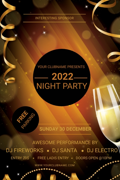 De Plantilla de Flayer de Fiesta Nocturna | PosterMyWall