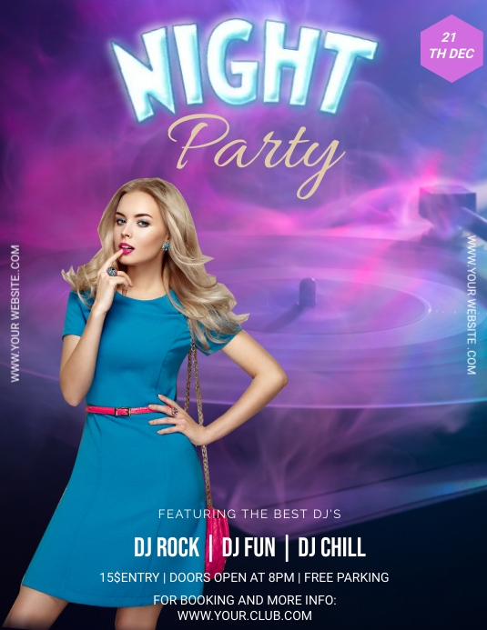 NIGHT PARTY FLAYER TEMPLATE | PosterMyWall