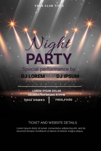 NIGHT PARTY TEMPLATE | PosterMyWall
