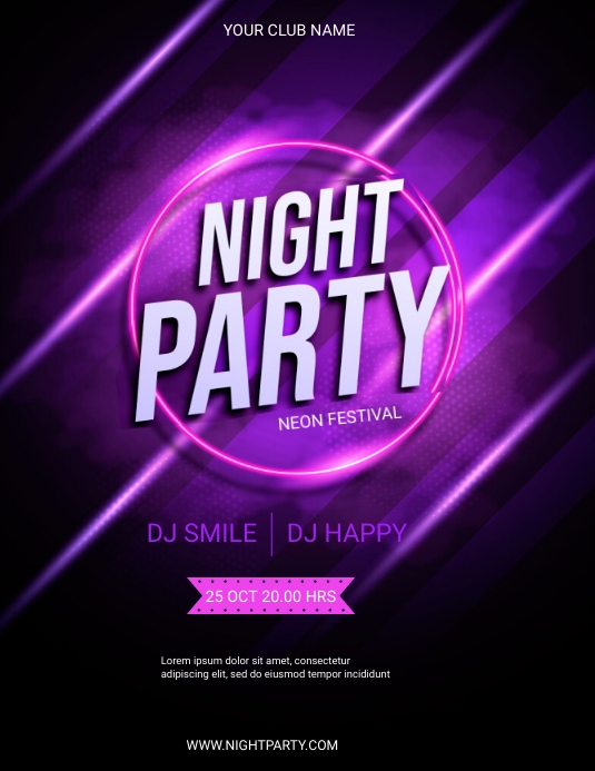 NIGHT PARTY FLAYER TEMPLATE | PosterMyWall