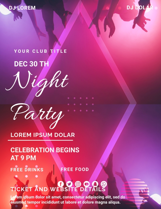 Copy of NIGHT PARTY FLAYER TEMPLATE | PosterMyWall