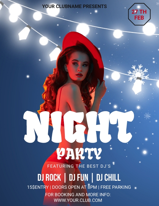 De Plantilla de Flayer de Fiesta Nocturna | PosterMyWall