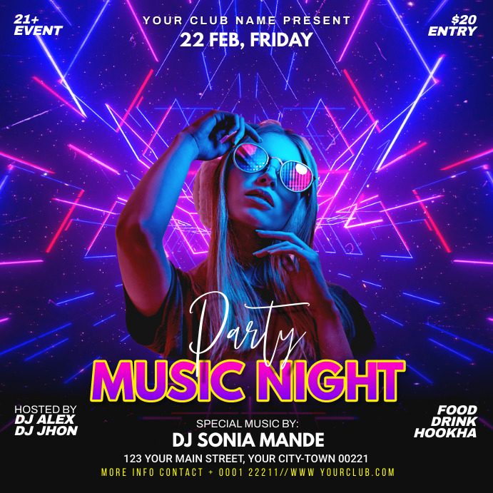 Copy of Night Party Flyer Design | PosterMyWall