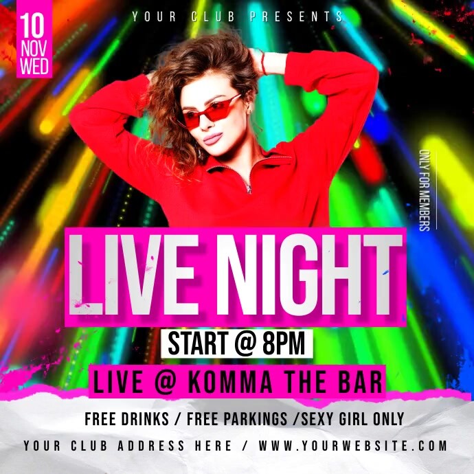 night Party flyer Template | PosterMyWall