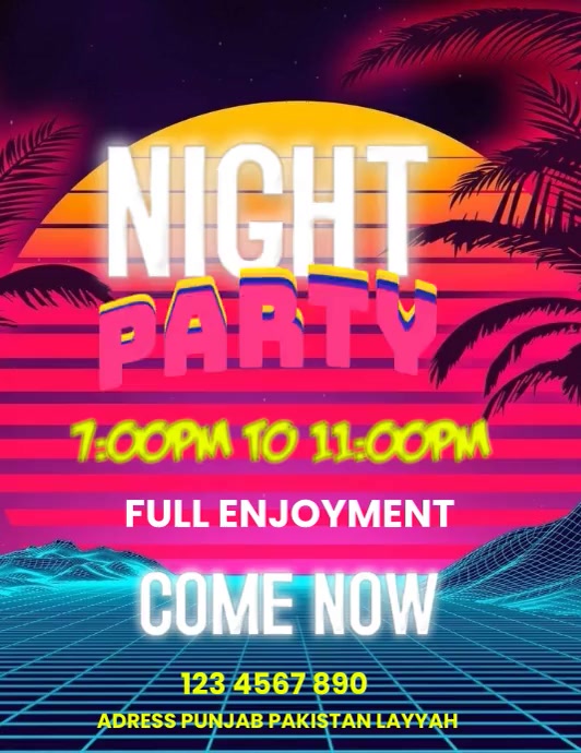 NIGHT PARTY FLYER Template | PosterMyWall
