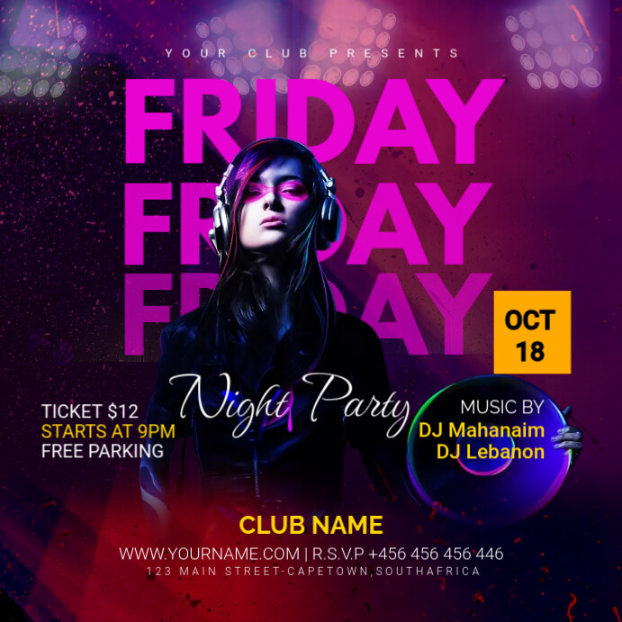 night party flyer template | PosterMyWall