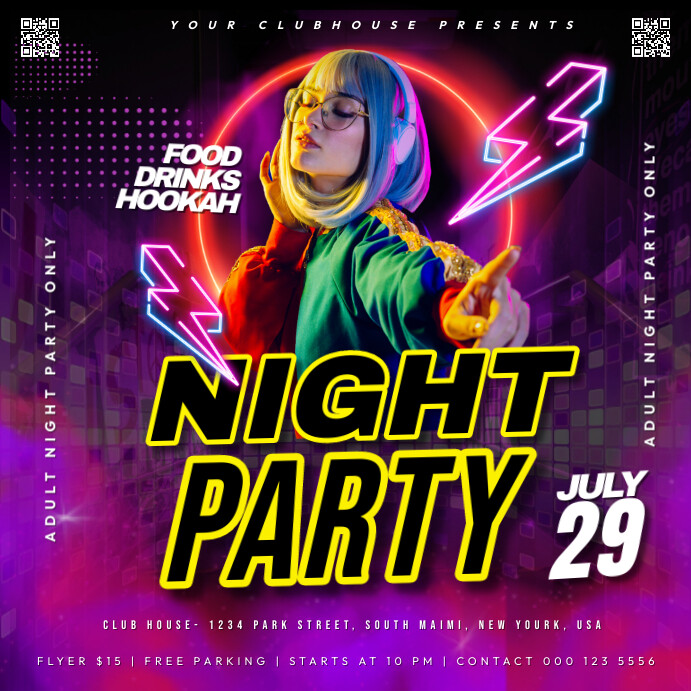 night party flyers Template | PosterMyWall