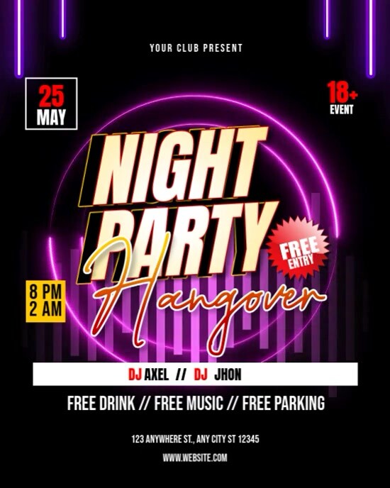 night party hangover Template | PosterMyWall