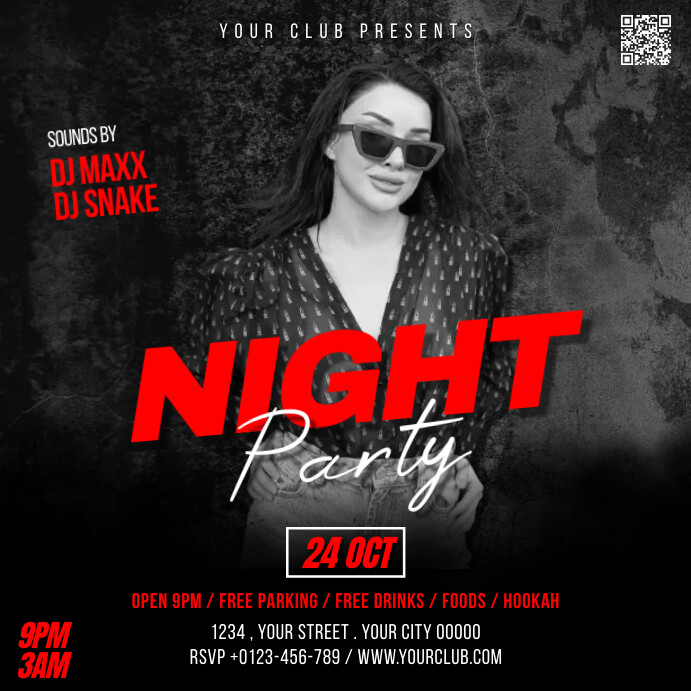 Plantilla de Night Party Instagram Post | PosterMyWall