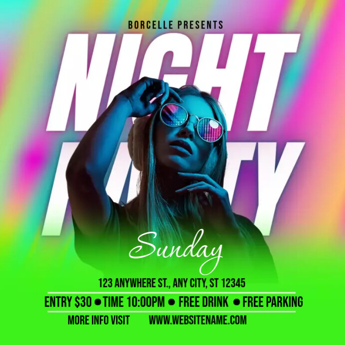 Night Party Instagram Post Templat | PosterMyWall