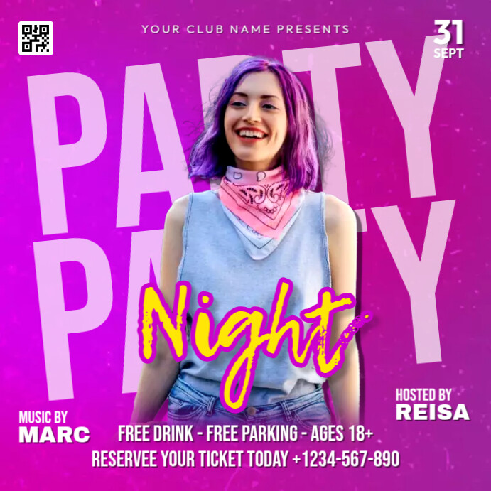 Night Party Instagram Post Template | PosterMyWall