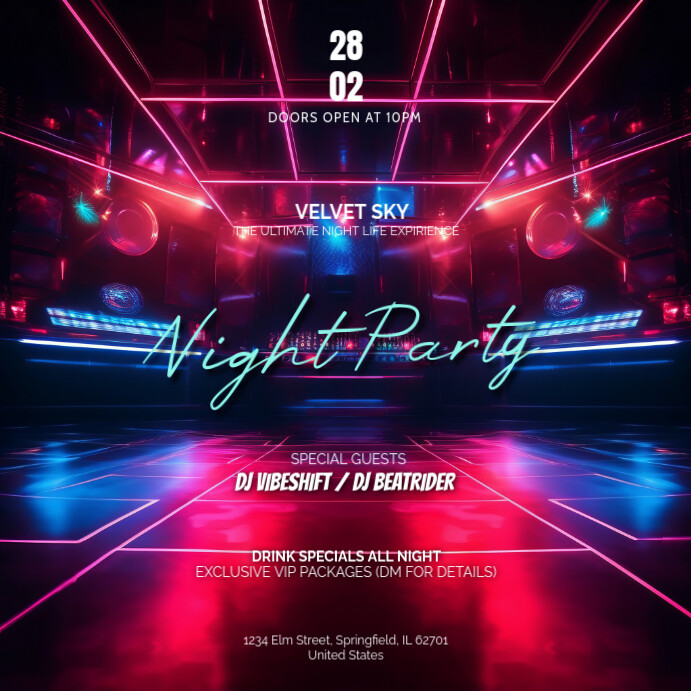 Night Party Instagram Post Template | PosterMyWall