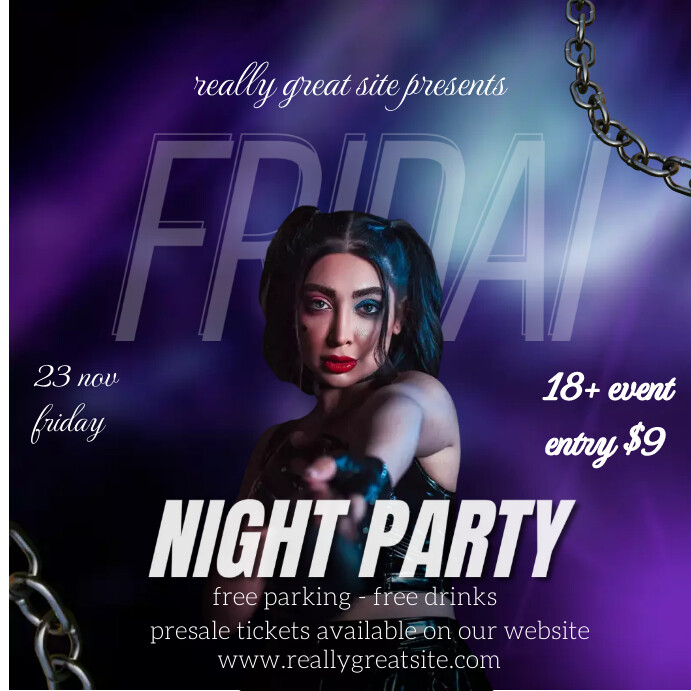 Night party Instagram Post invitation Template | PosterMyWall