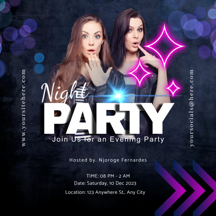 Night Party Instagram Poster Template | PosterMyWall