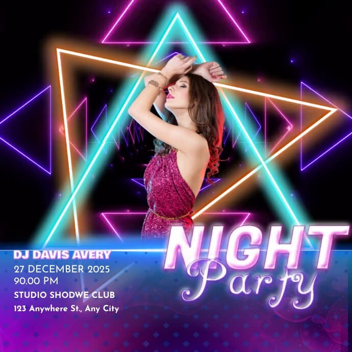 Night Party Invitation Template | PosterMyWall