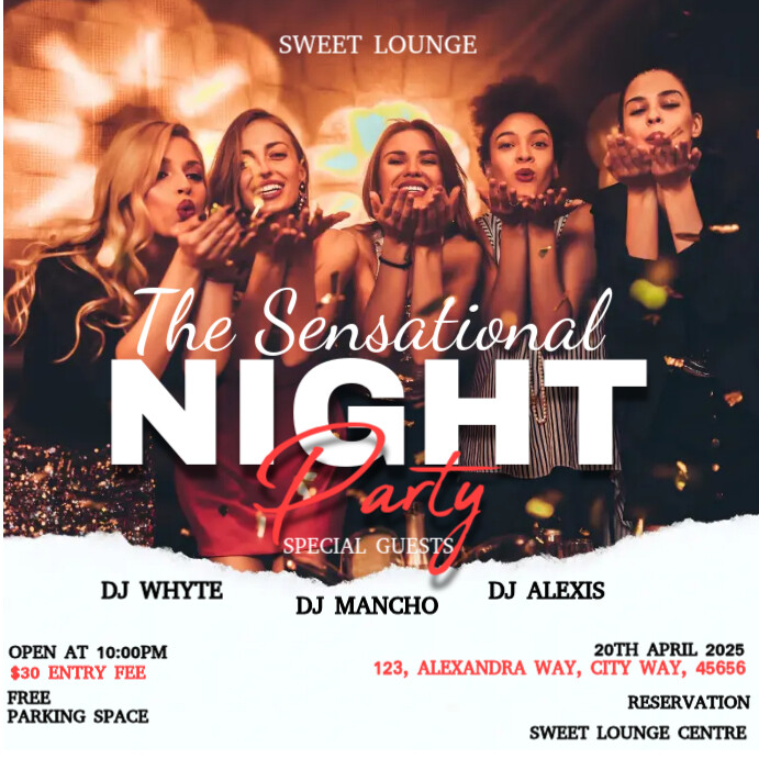 NIGHT PARTY INVITATION Template | PosterMyWall