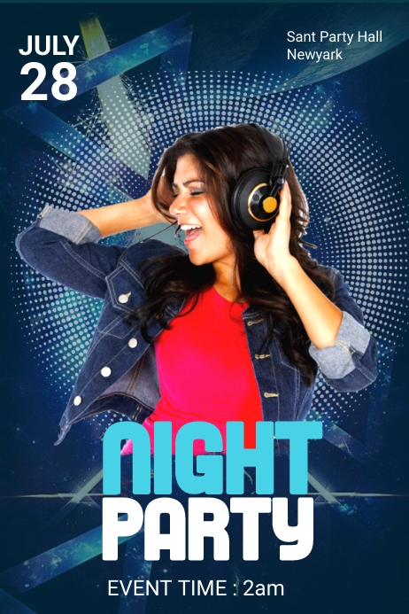 night party music poster design Template | PosterMyWall