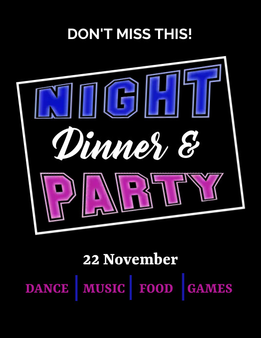 Night party pamflet Template | PosterMyWall