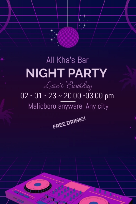 Night Party Pamplate Template | PosterMyWall
