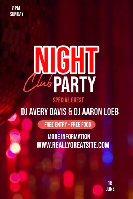 Night Party Party Video Video Animation Template | PosterMyWall