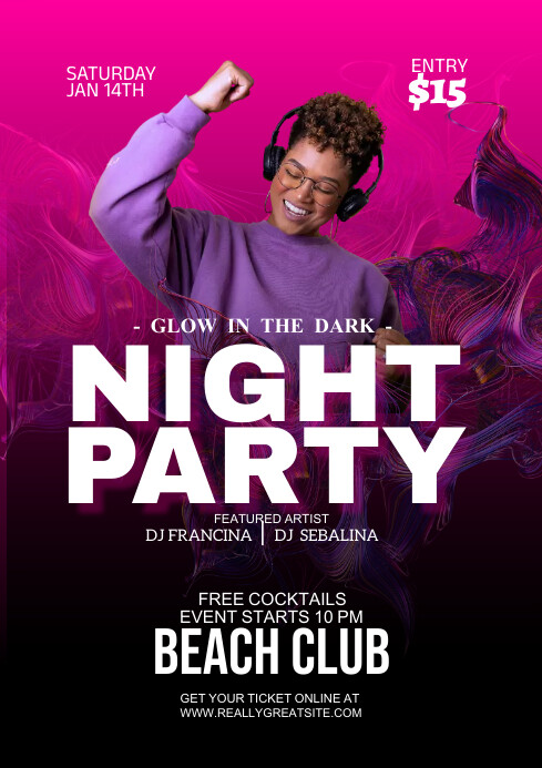 Copy of Night Party Poster A4 | PosterMyWall