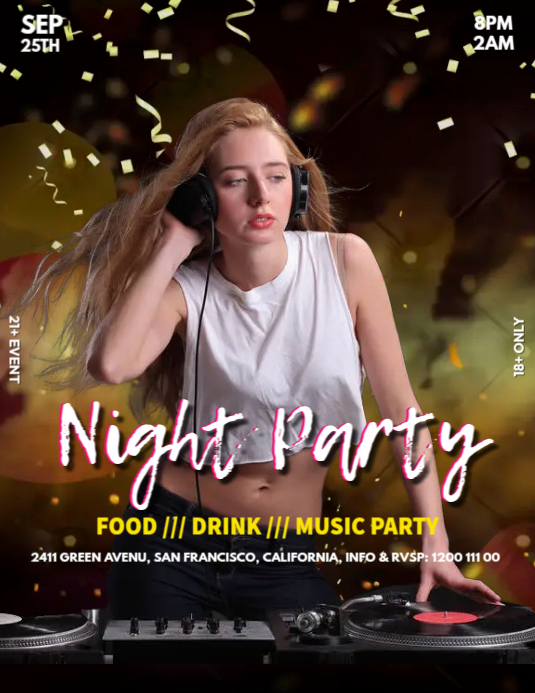 Copy of Night Party Poster Ads | PosterMyWall