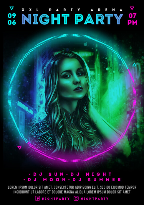 NIGHT PARTY POSTER Template | PosterMyWall
