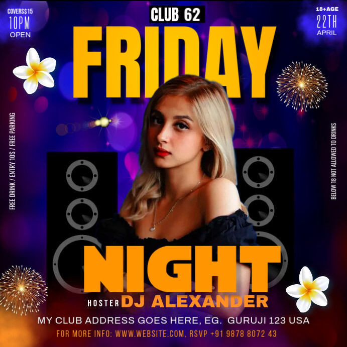 night party poster Template | PosterMyWall