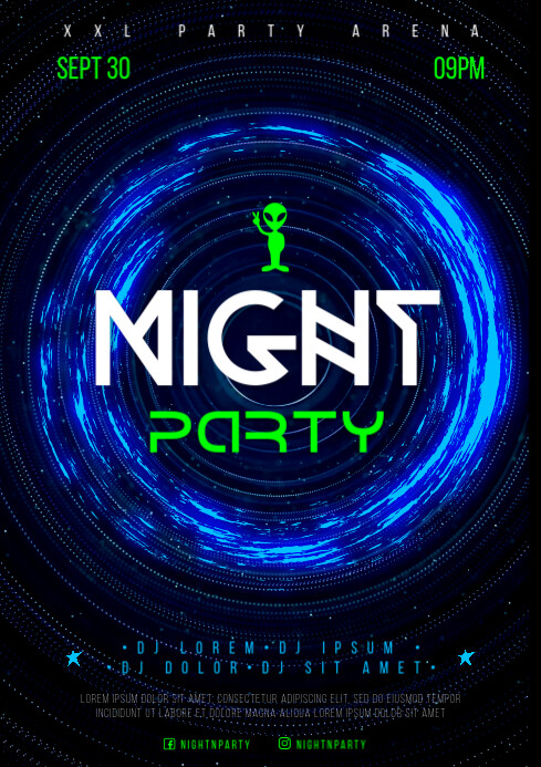 NIGHT PARTY POSTER Template | PosterMyWall