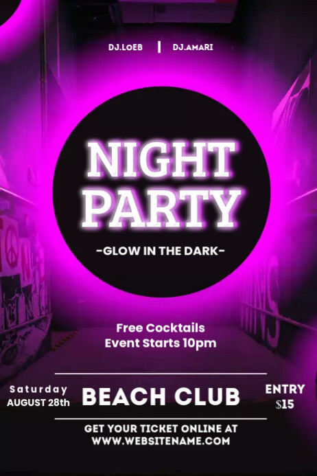 Night Party Poster Templat | PosterMyWall