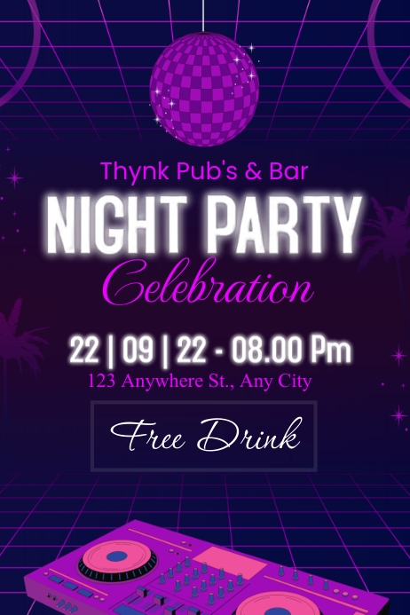 Night Party Poster Template | PosterMyWall