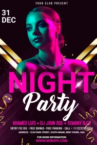 night party poster Template | PosterMyWall