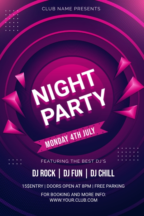 NIGHT PARTY POSTER Template | PosterMyWall