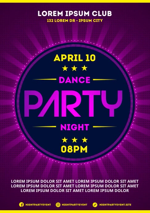 NIGHT PARTY POSTER Template | PosterMyWall