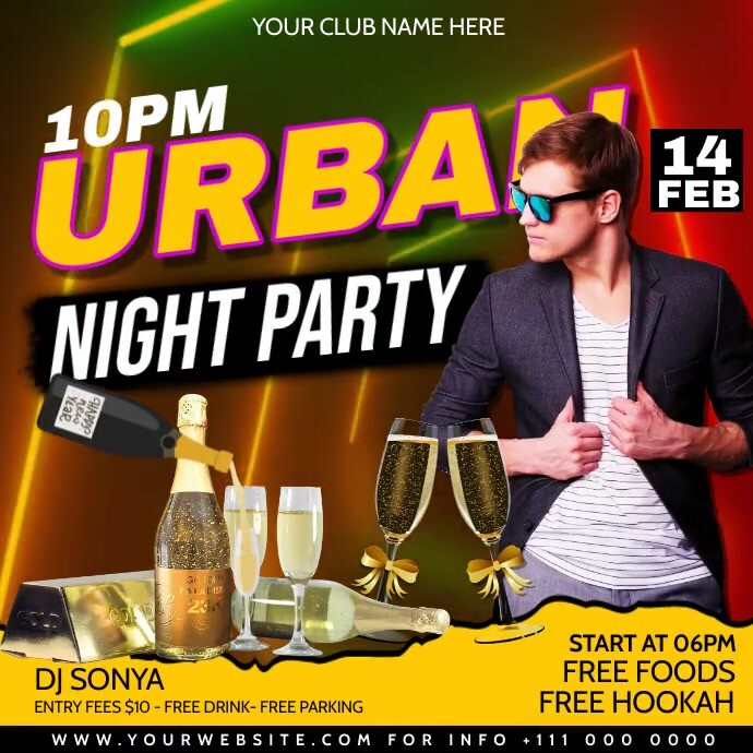 night party poster Template | PosterMyWall