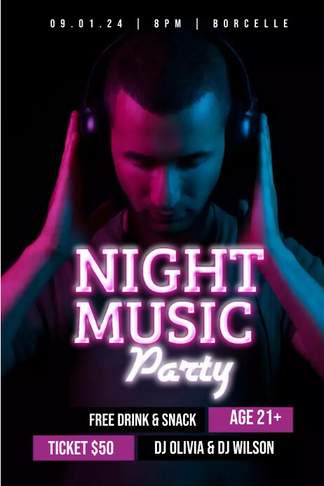 Night Party Poster Template | PosterMyWall
