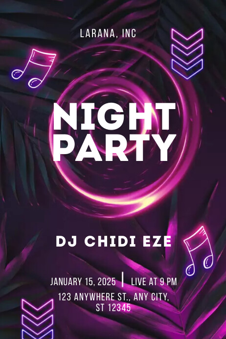 Night Party Poster Templat | PosterMyWall