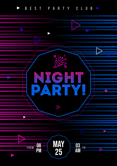 NIGHT PARTY POSTER Template | PosterMyWall