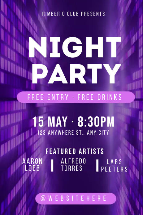 Plantilla de Night Party Poster | PosterMyWall