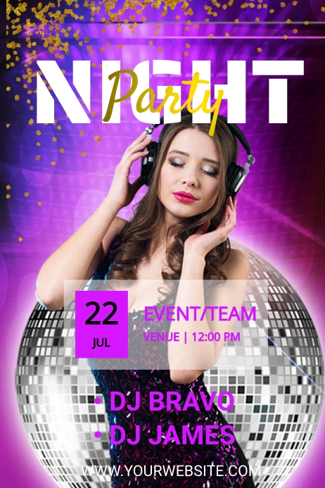 Night Party poster Template | PosterMyWall