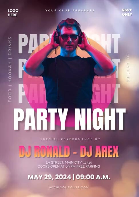 Night Party Poster Flyer Template | PosterMyWall