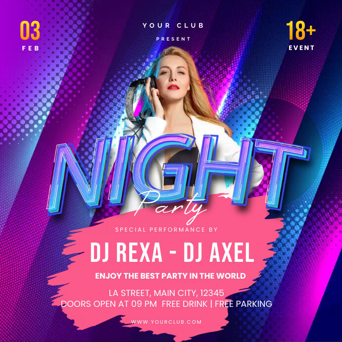Night Party Poster Flyer Template | PosterMyWall