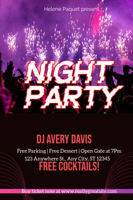 Night Party Poster Modern Party Flyer Minimalist Party Poster Template ...