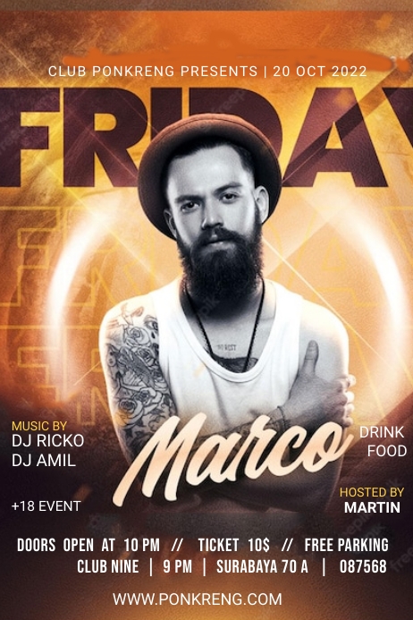 NIGHT PARTY POSTER TEMPLATE | PosterMyWall