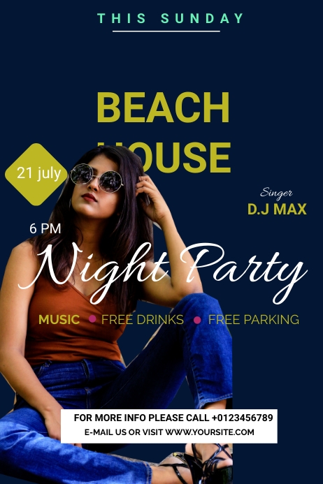 NIGHT PARTY POSTER TEMPLATE | PosterMyWall